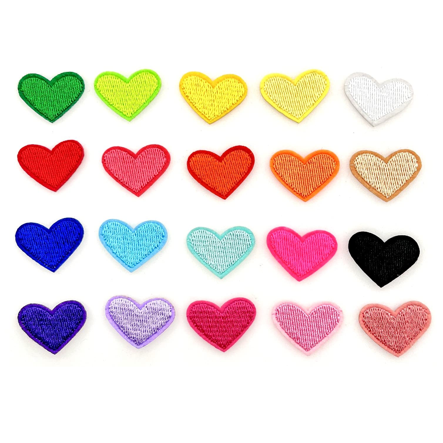 JZK 20x Iron on/sew on Heart Clothes Patches, Heart Iron on Patches for ...