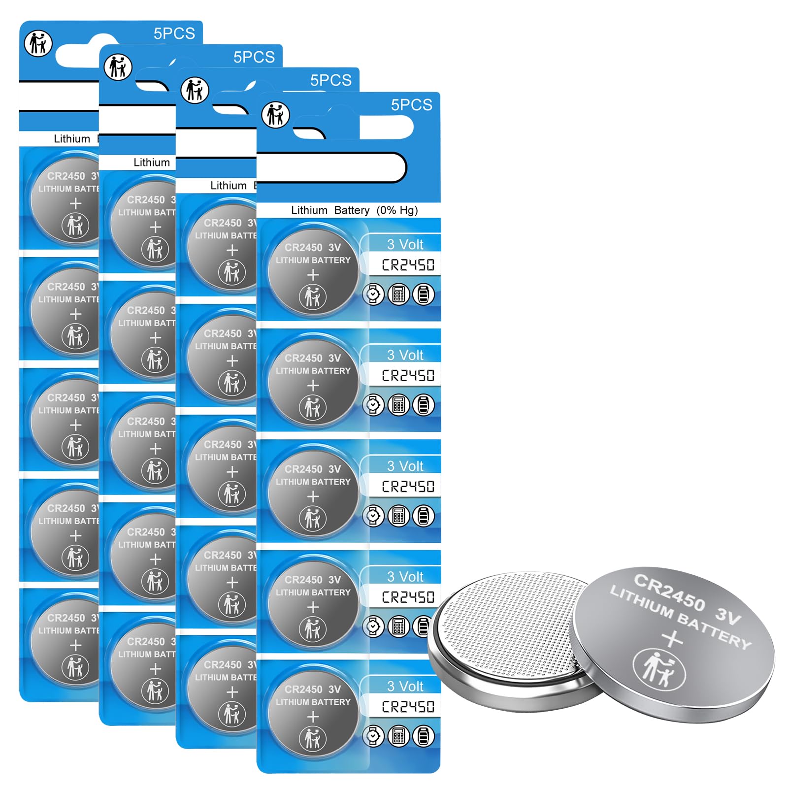 Snapklik.com : Letoom CR2450 Battery 3V Lithium Coin Cell - For Watches ...