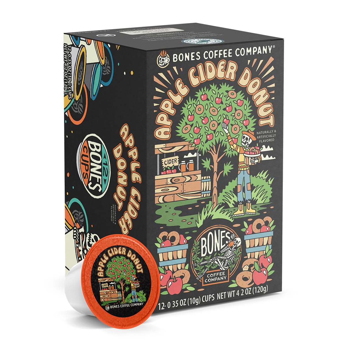 Amazon.com: Bones Coffee Company Apple Cider Donut Flavored Coffee ...