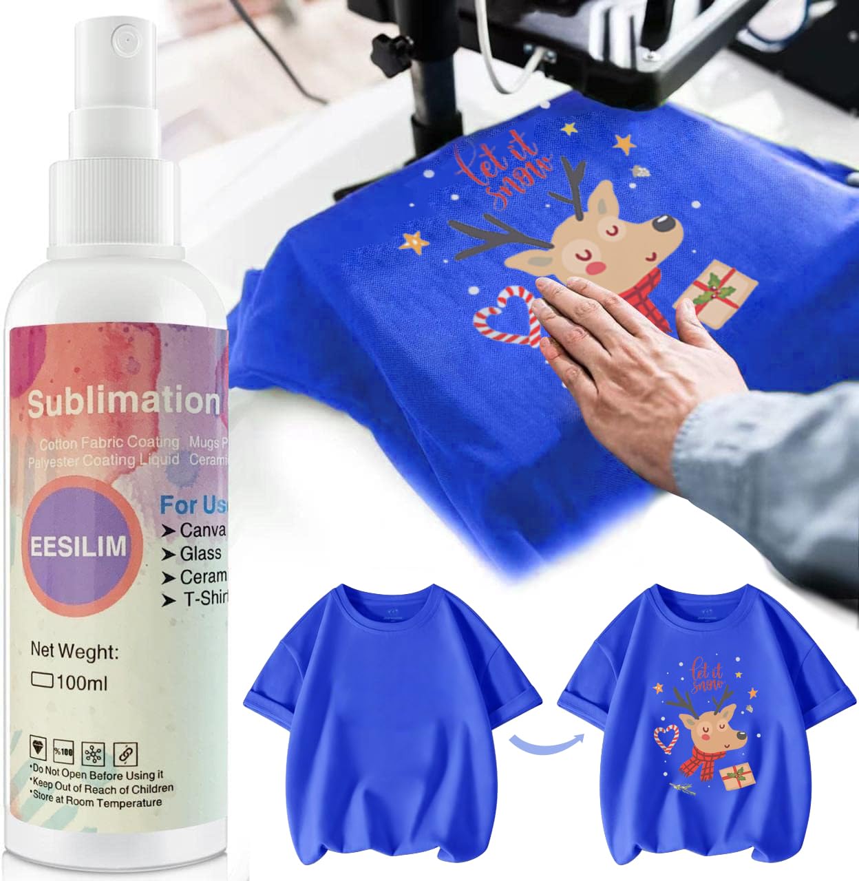 Amazon.com: Eesilim Sublimation Coating Sporay for Cotton Shirts 100ml ...