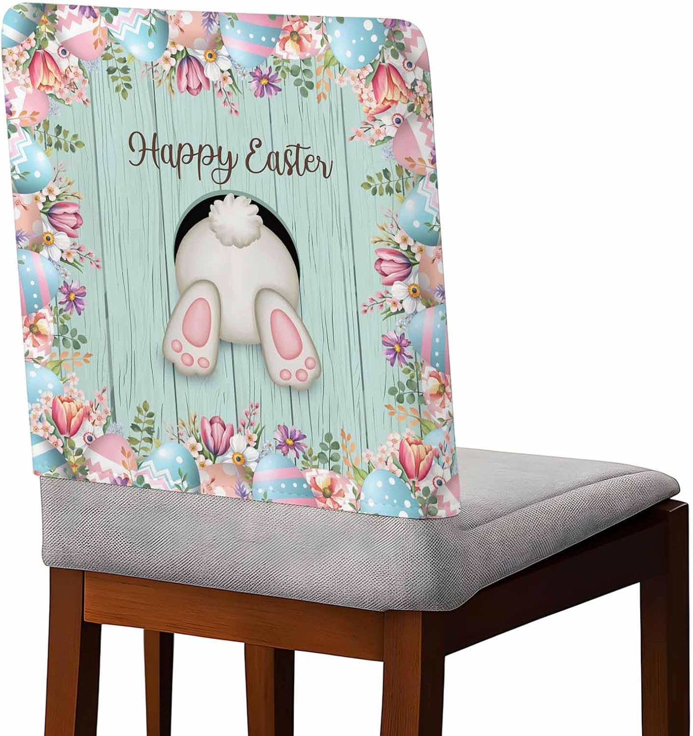 Amazon.com: Farm Easter Bunny Eggs Dining Chair Cover Set of 4 ...