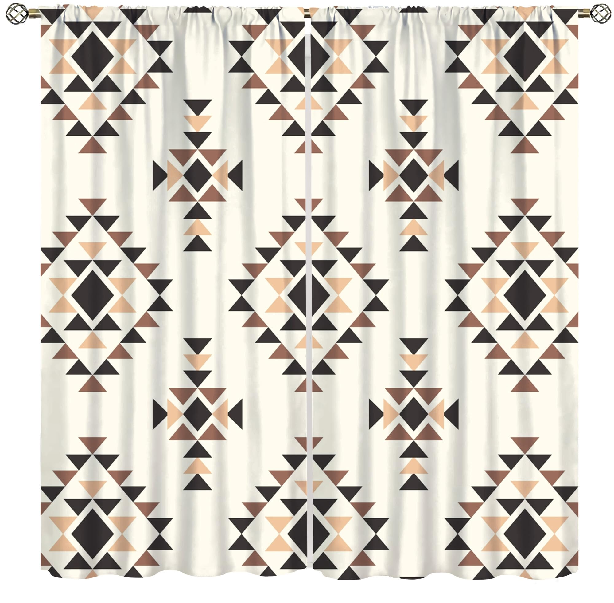 Amazon.com: YCness Tribal Geometric Pattern Window Curtains ...