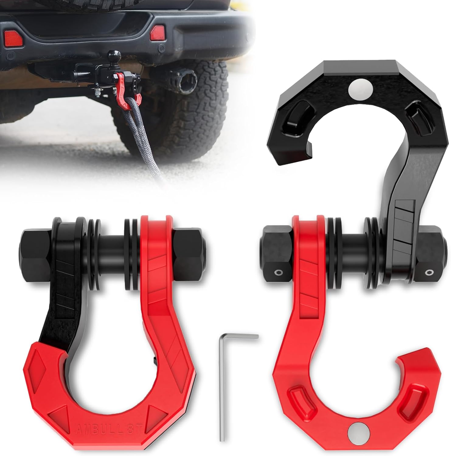 Amazon.com: AMBULL D Ring Shackles 3/4" Split Shackles, 44,000lbs Break ...