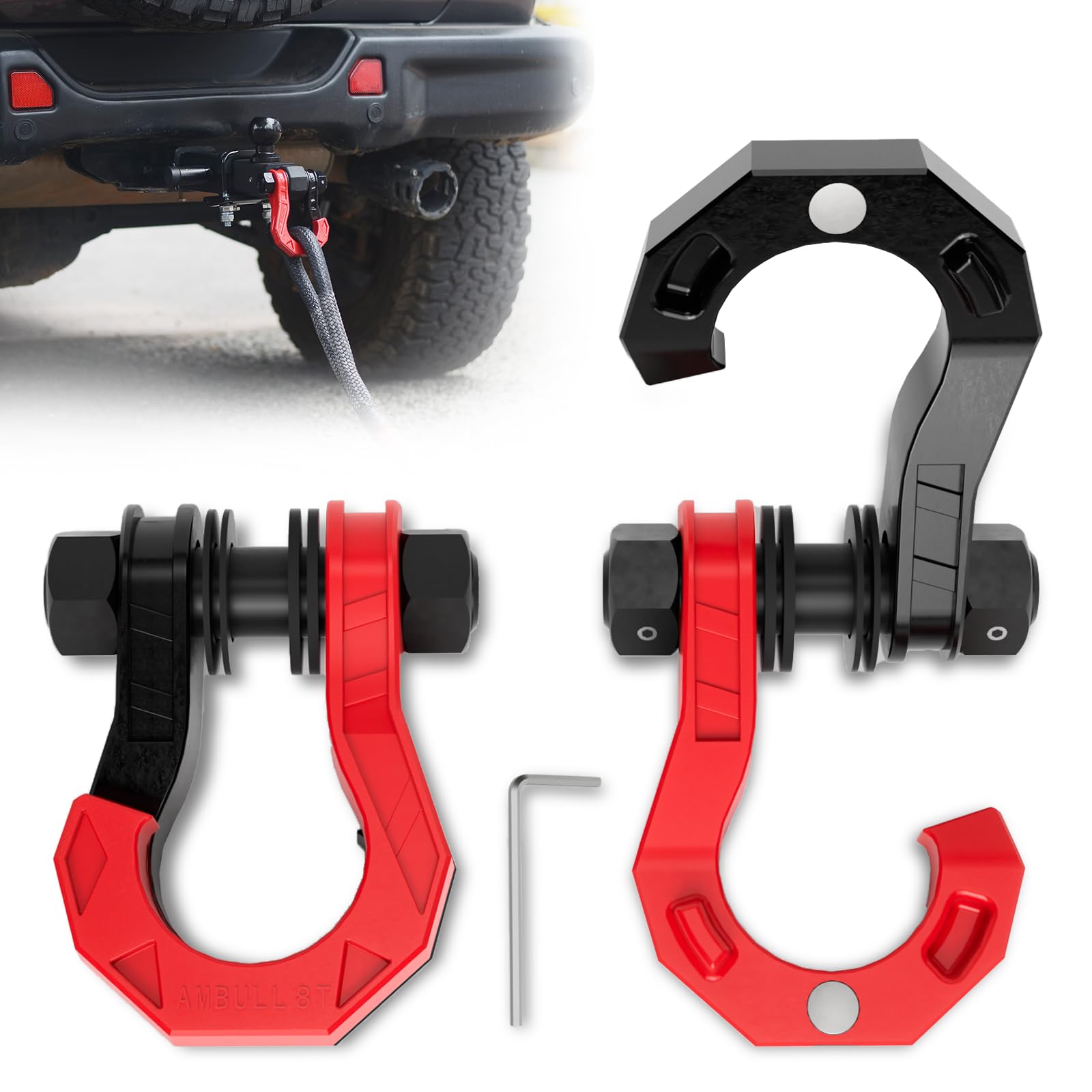 Amazon.com: AMBULL D Ring Shackles 3/4" Split Shackles, 44,000lbs Break ...