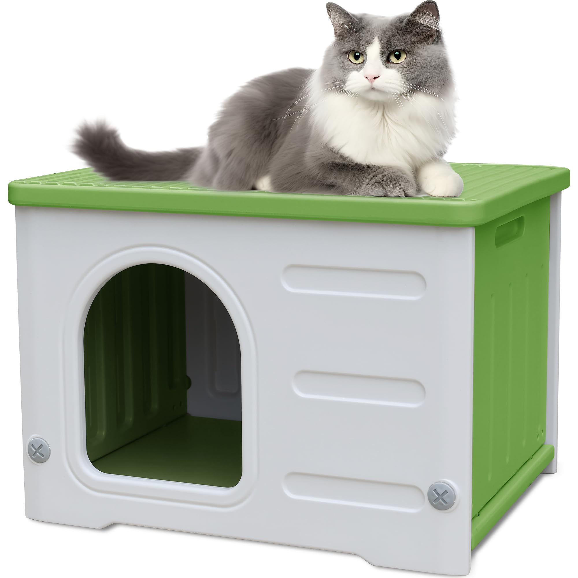 Amazon.com : Plastic Cat House Outdoor & Indoor, Feral Cat Houses ...