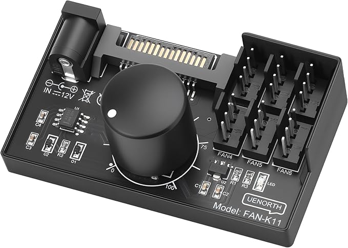 Amazon.com: Ransanx 4 Pin PWM Fan Controller Hub, 6-Port SATA/DC ...