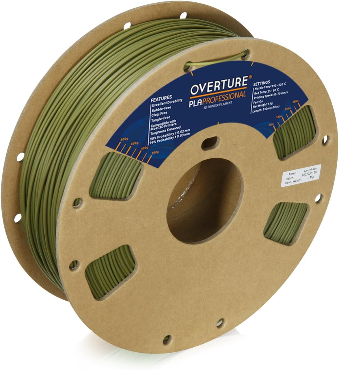 OVERTURE PLA Plus (PLA+) Filament 1.75mm PLA Professional Toughness ...