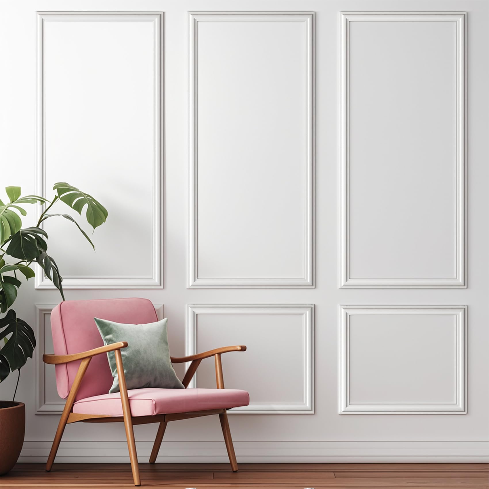 Amazon.com: Birdeco Peel and Stick Wall Molding Kit, Ready to Assemble Wainscoting Panels, Pre ...