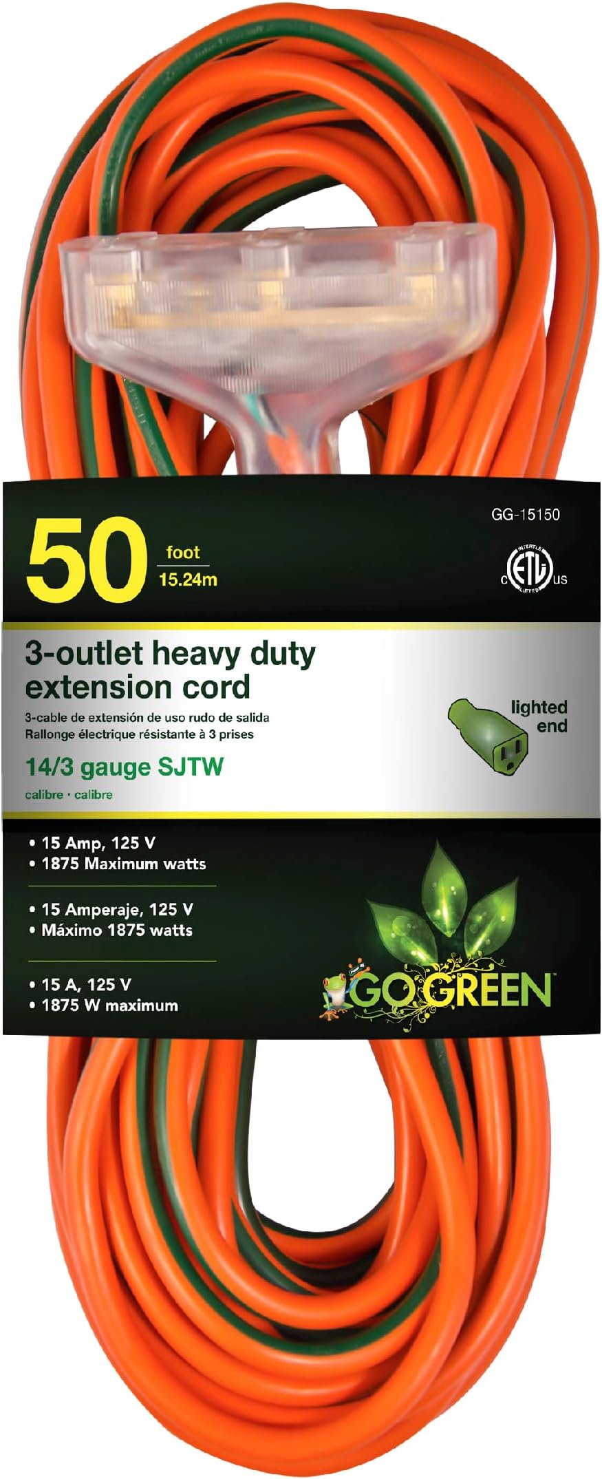 Amazon.com: pizety 200 ft Extension Cord Indoor/Outdoor Heavy Duty 125 ...