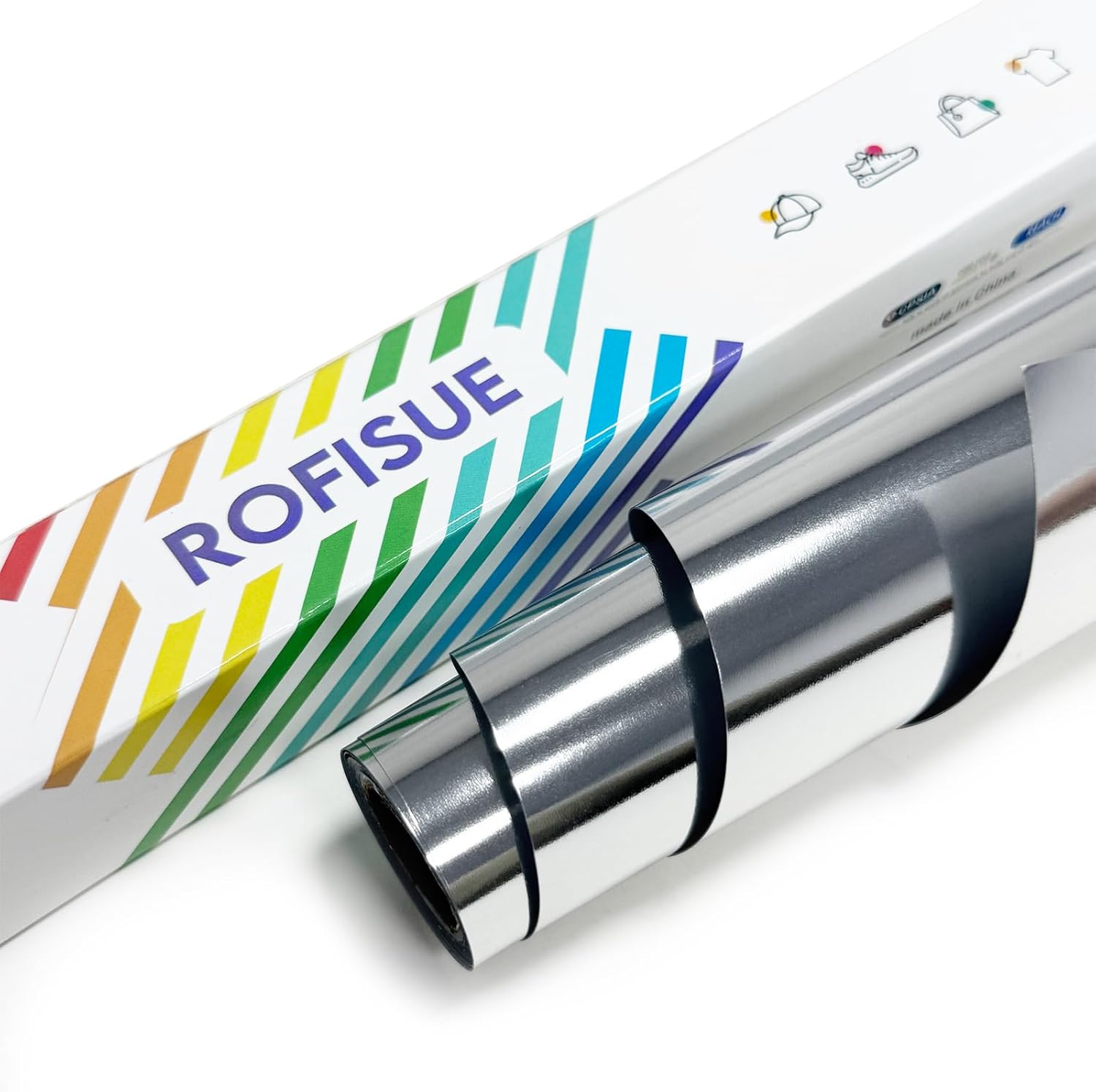 Amazon.com: ROFISUE Metallic Silver Foil Heat Transfer Vinyl 12Inch*6Ft ...
