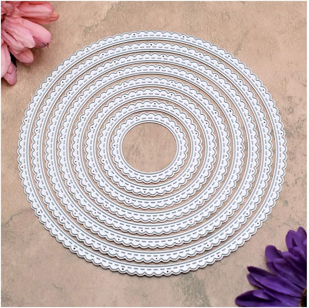 Amazon.com: KWELLAM Large Size 15cm Sew Thread Round Metal Die Cutting ...