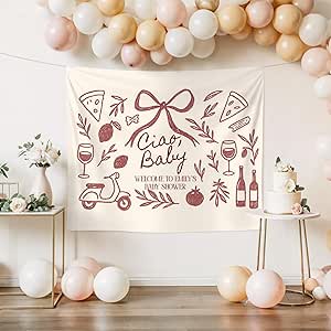 Amazon.com : Ciao Baby Shower Banner, Rustic Italian Baby Shower ...
