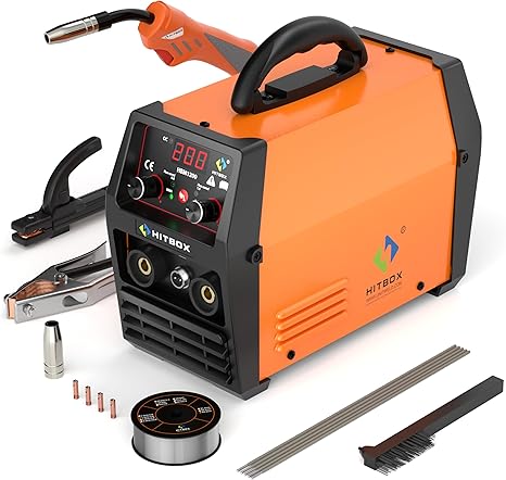 HITBOX 200A Gasless MIG Welder, 3-in-1 Flux Core Welder MIG/ARC/Lift ...
