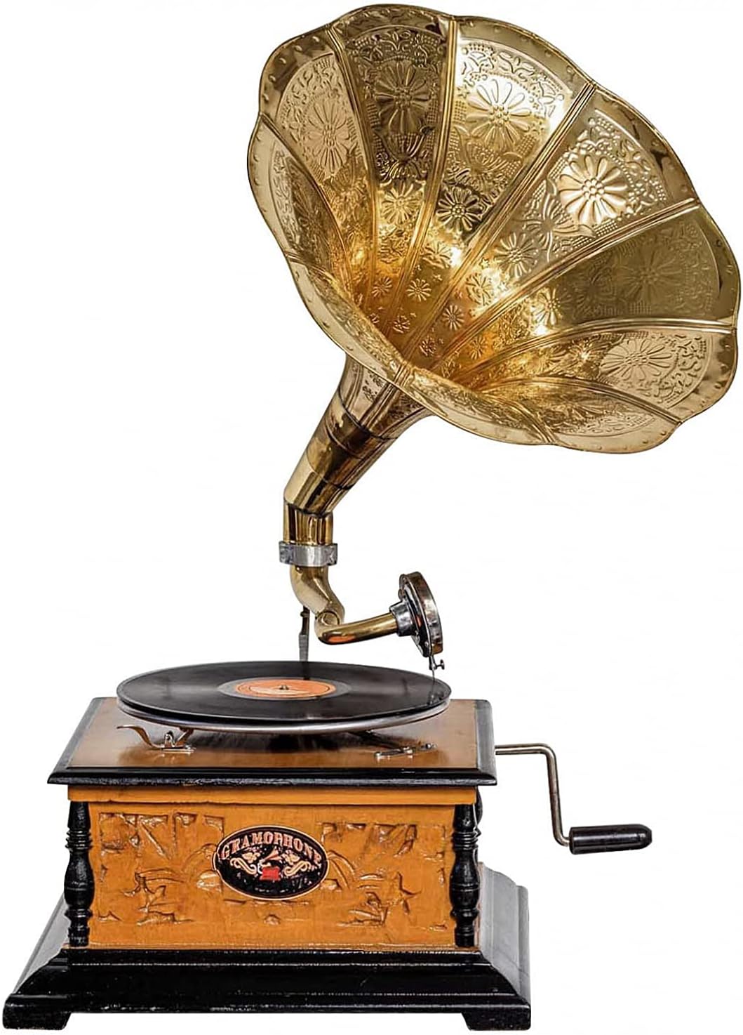aubaho Antique style gramophone complete with horn decorative wooden ...