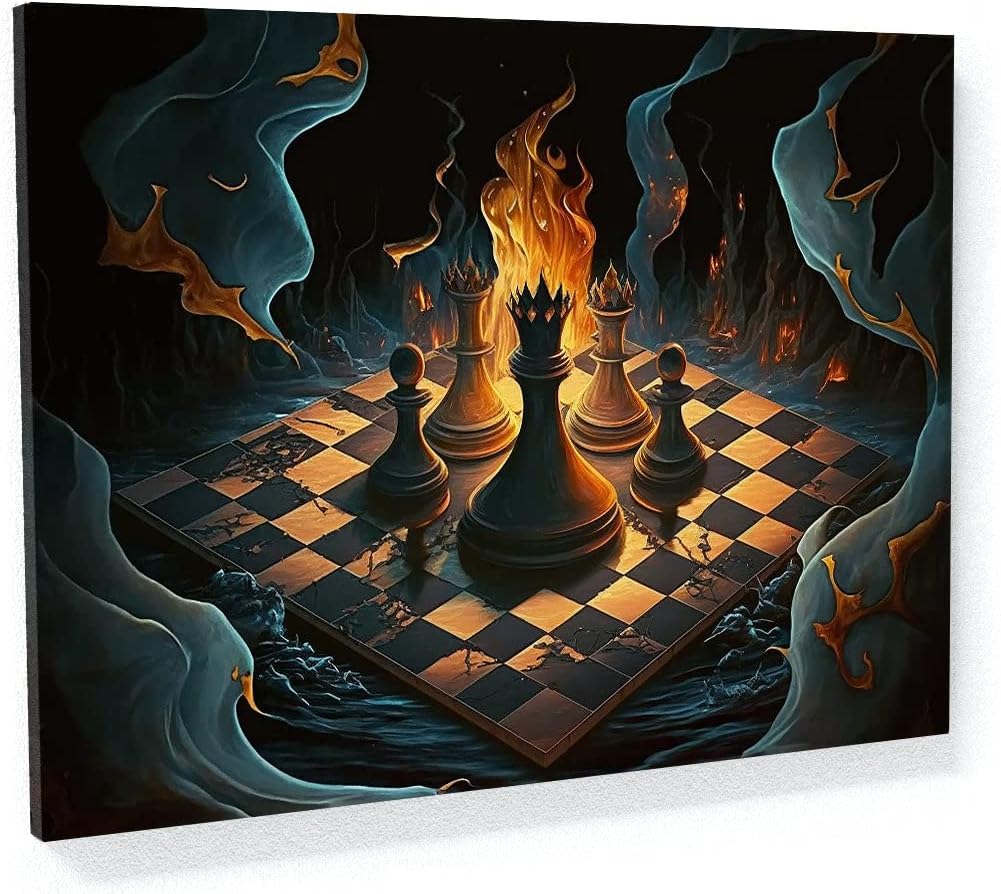 Amazon.com: Sense Canvas Chess Surrealist Surrealistic 8 Canvas Art ...