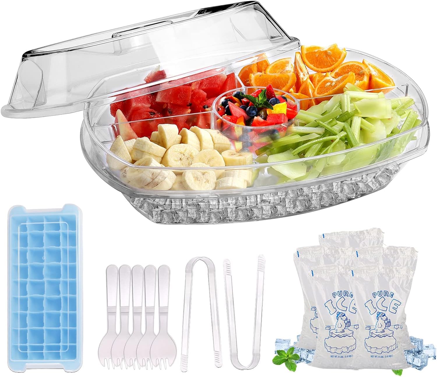 Amazon.com: Chilled Platters and Trays for Entertaining, Veggie Tray ...