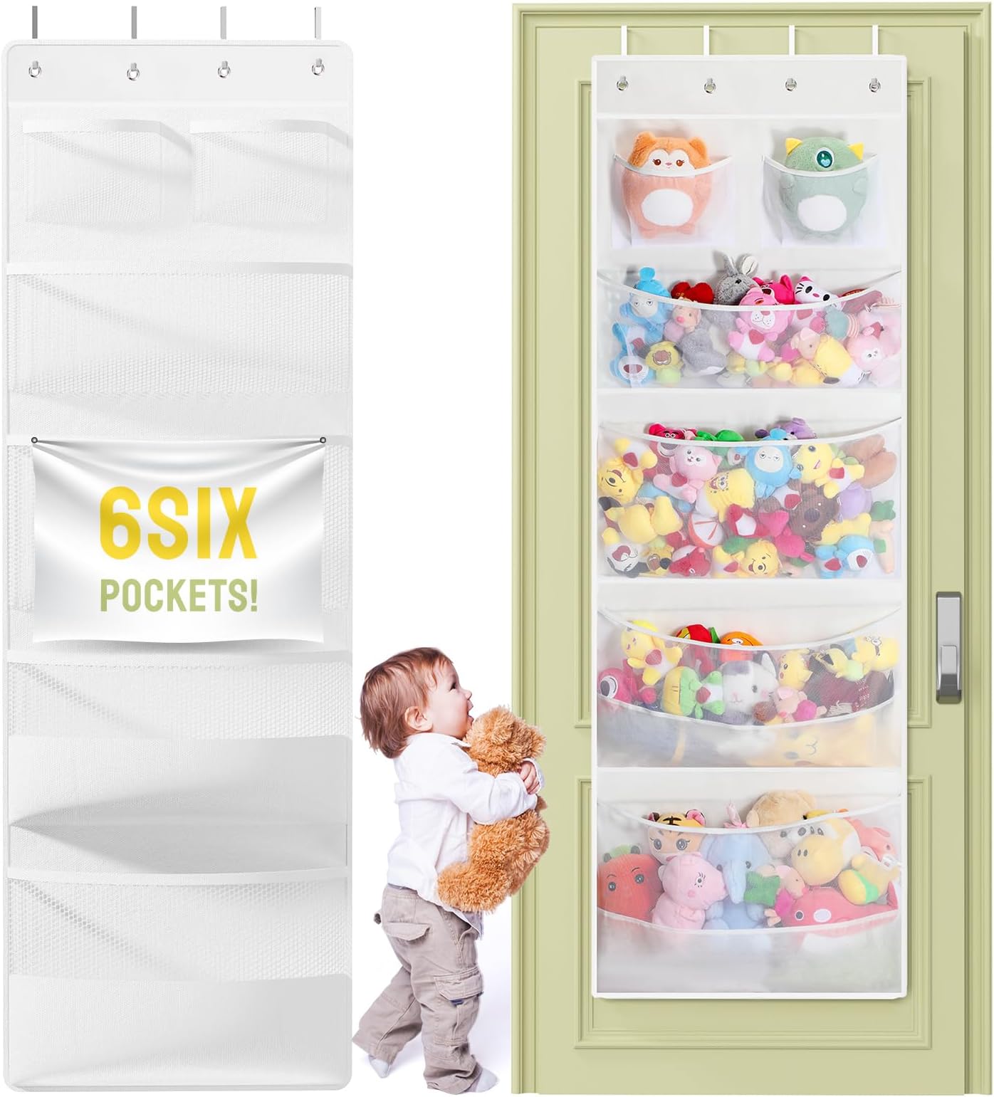 Amazon.com: Toread Upgraded Over the Door Stuffed Animal Organiser ...