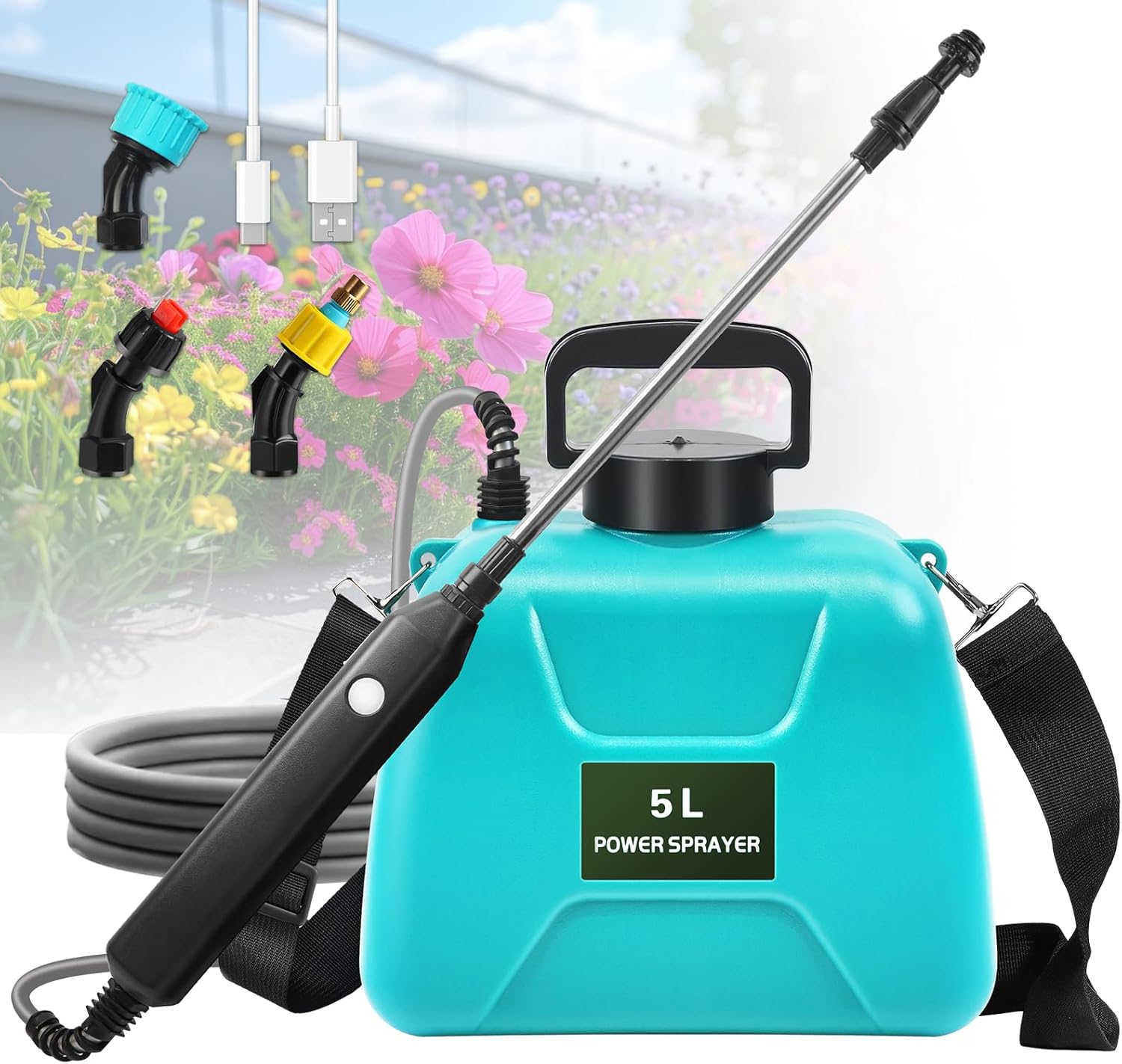 Amazon.com : Battery Powered Sprayer 1.35 Gallon, Upgrade Powerful ...