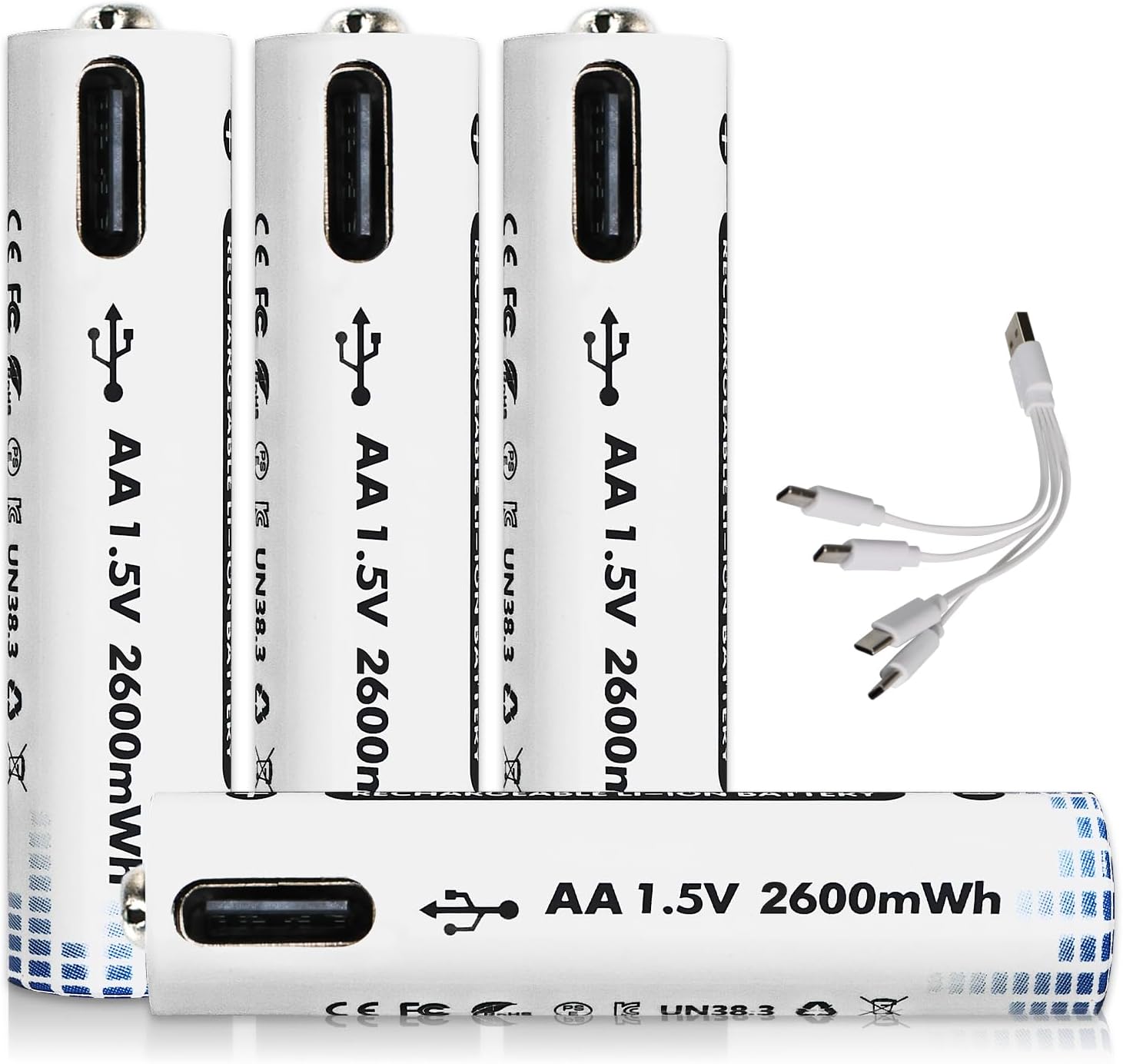 Delyeepow USB-C AAA Akkus Lithium Wiederaufladbare, 1.5V 1200mWh USB ...