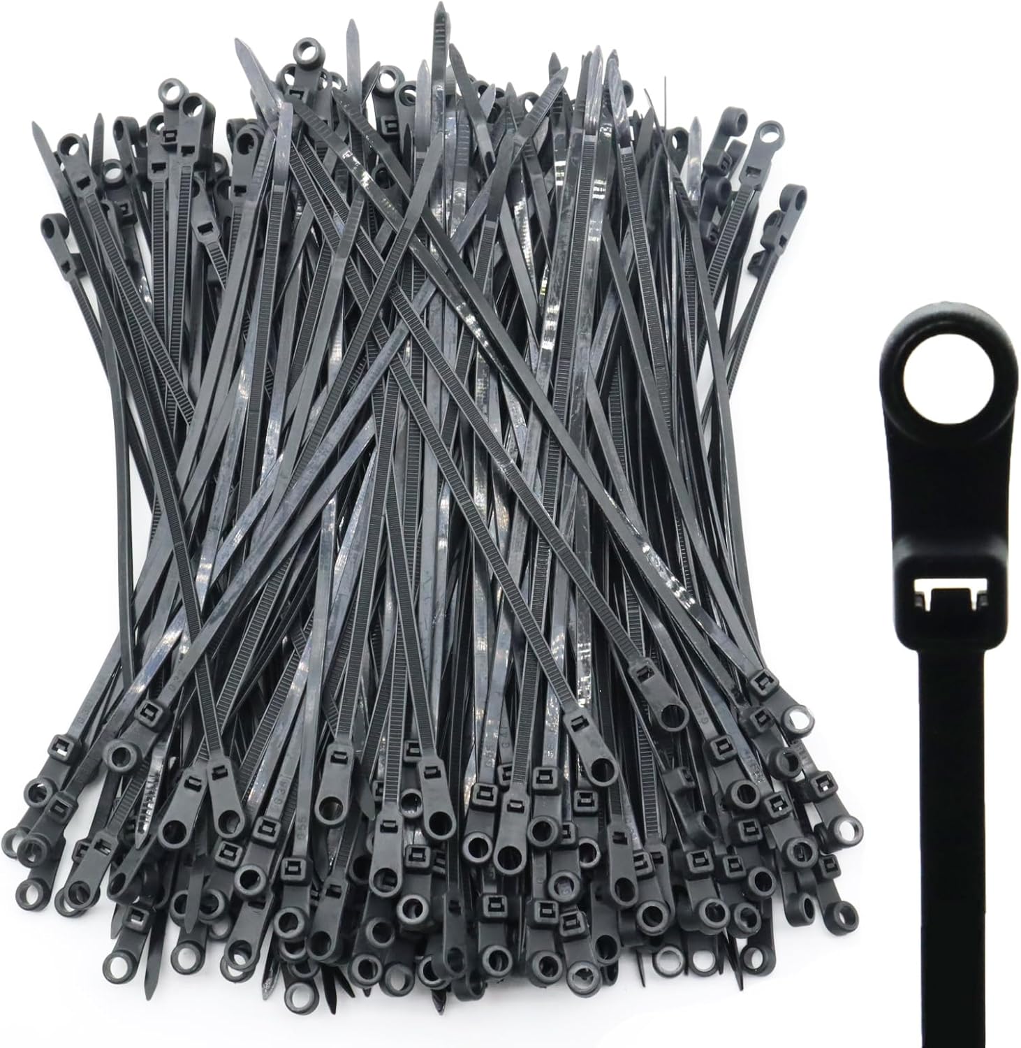Amazon.com: QYIMLI 200pcs Zip Tie with Screw Hole, 8 inch Automotive ...
