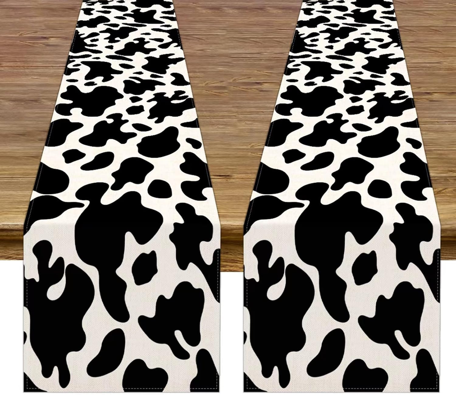 Amazon.com: Linen Cow Print Table Runner Farm Western Cowboy Themed ...