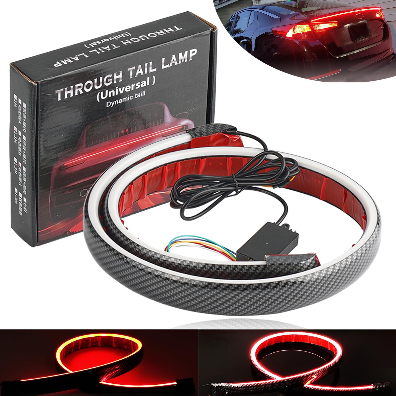 Amazon.com: AUTOXBERT LED Brake Light Strip, 43inch Universal Red ...