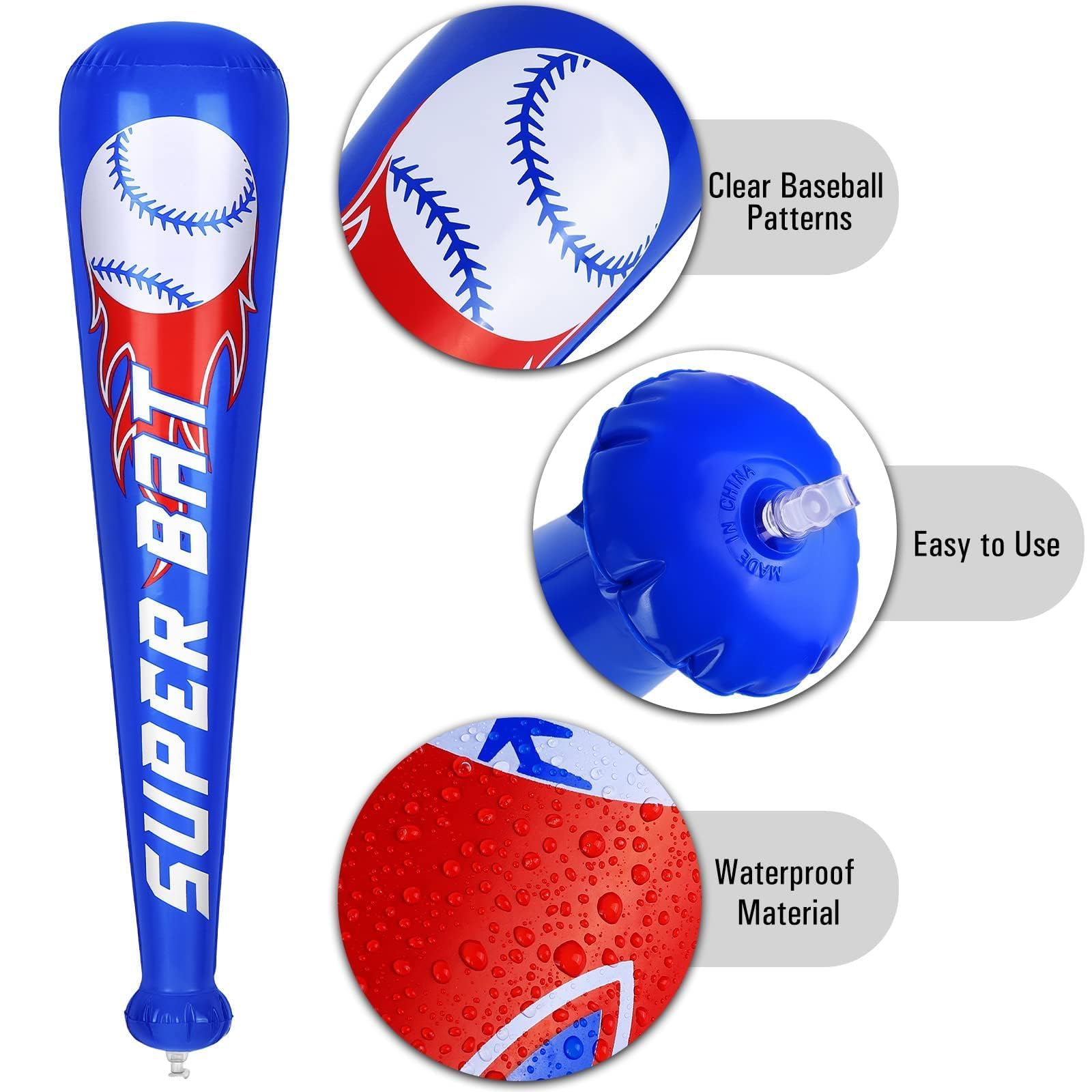 Snapklik.com : Durony 18 Pieces Baseball Bat Inflates 22 Inch ...
