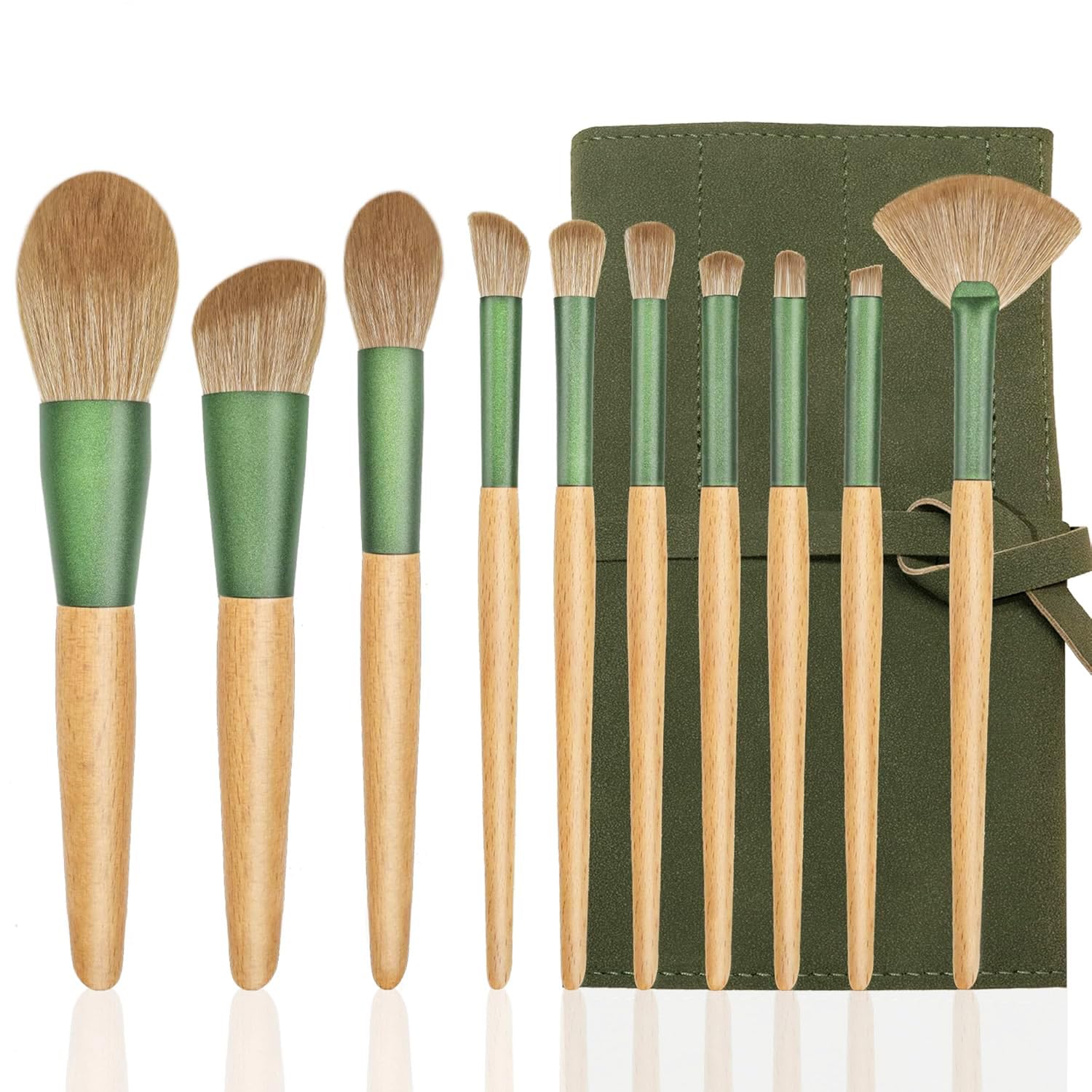 Amazon.com: LILUAS Natural Makeup Brushes, Wooden Makeup Brushes, Brush ...