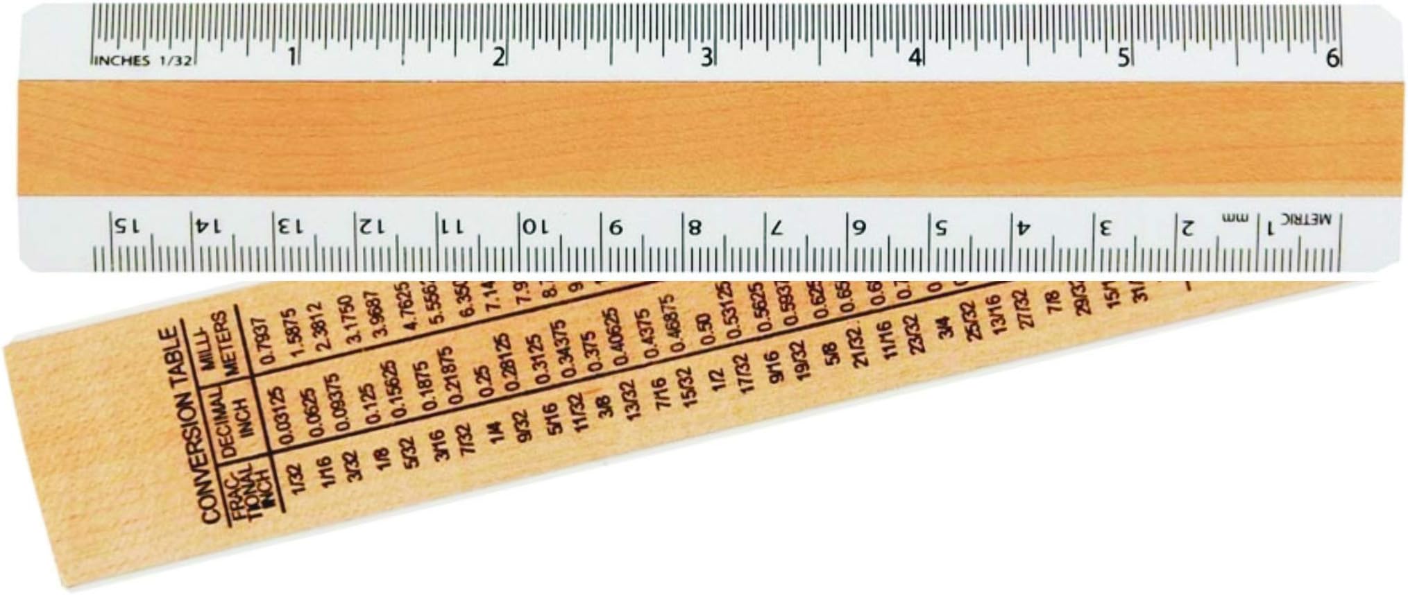 Amazon.com : Woodrow 6" Inches & Metric 2 Bevel Wood Ruler - Made in ...