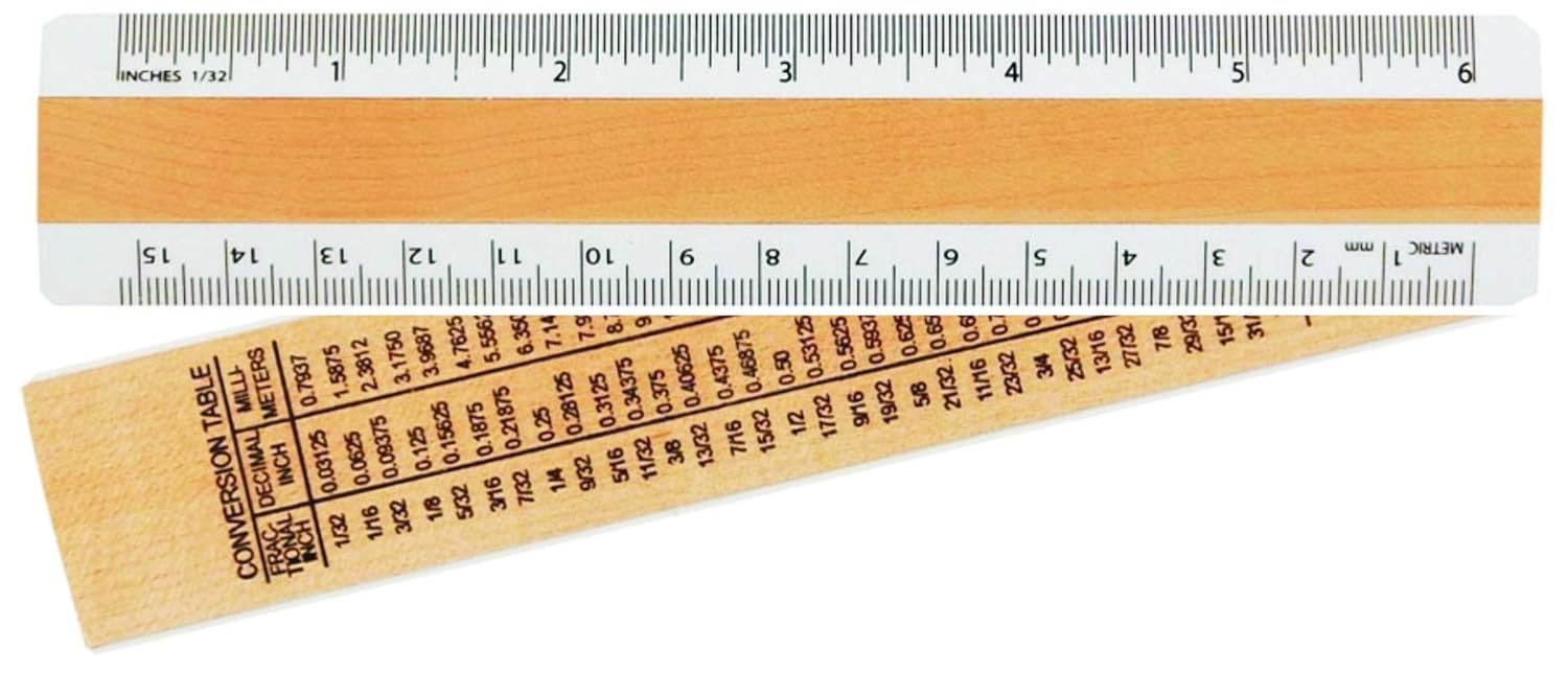 Woodrow 6 inches & Metric 2 Bevel Wood Ruler : Amazon.in: Home & Kitchen