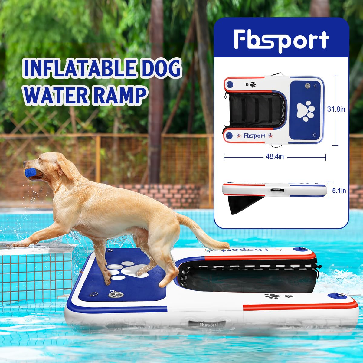 Snapklik.com : FBSPORT Inflatable Dog Boat Ramp Float Floating Dock ...