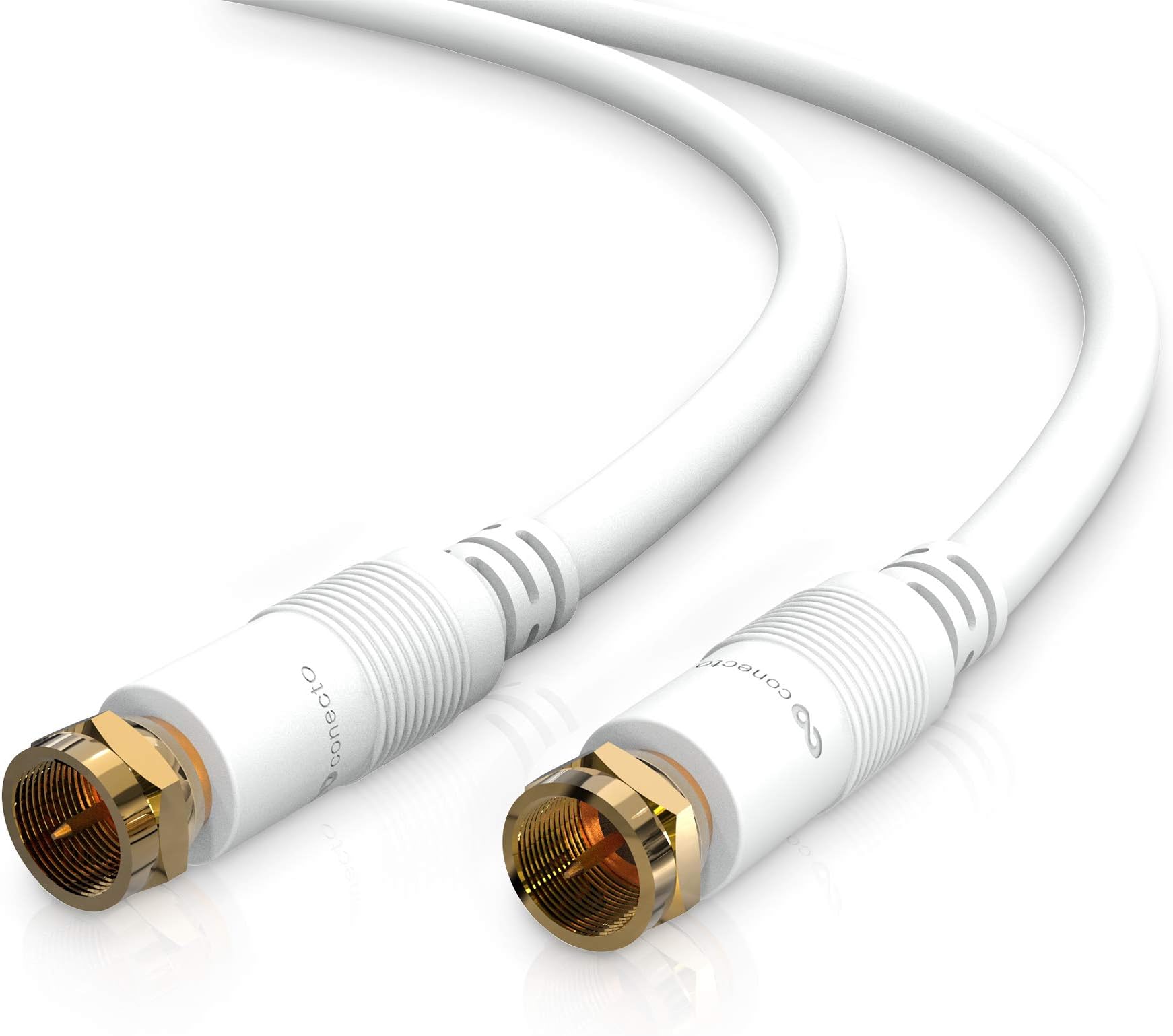 Conecto Coaxial TV Cable 0.5m Double Shielded F-Connector for HDTV ...