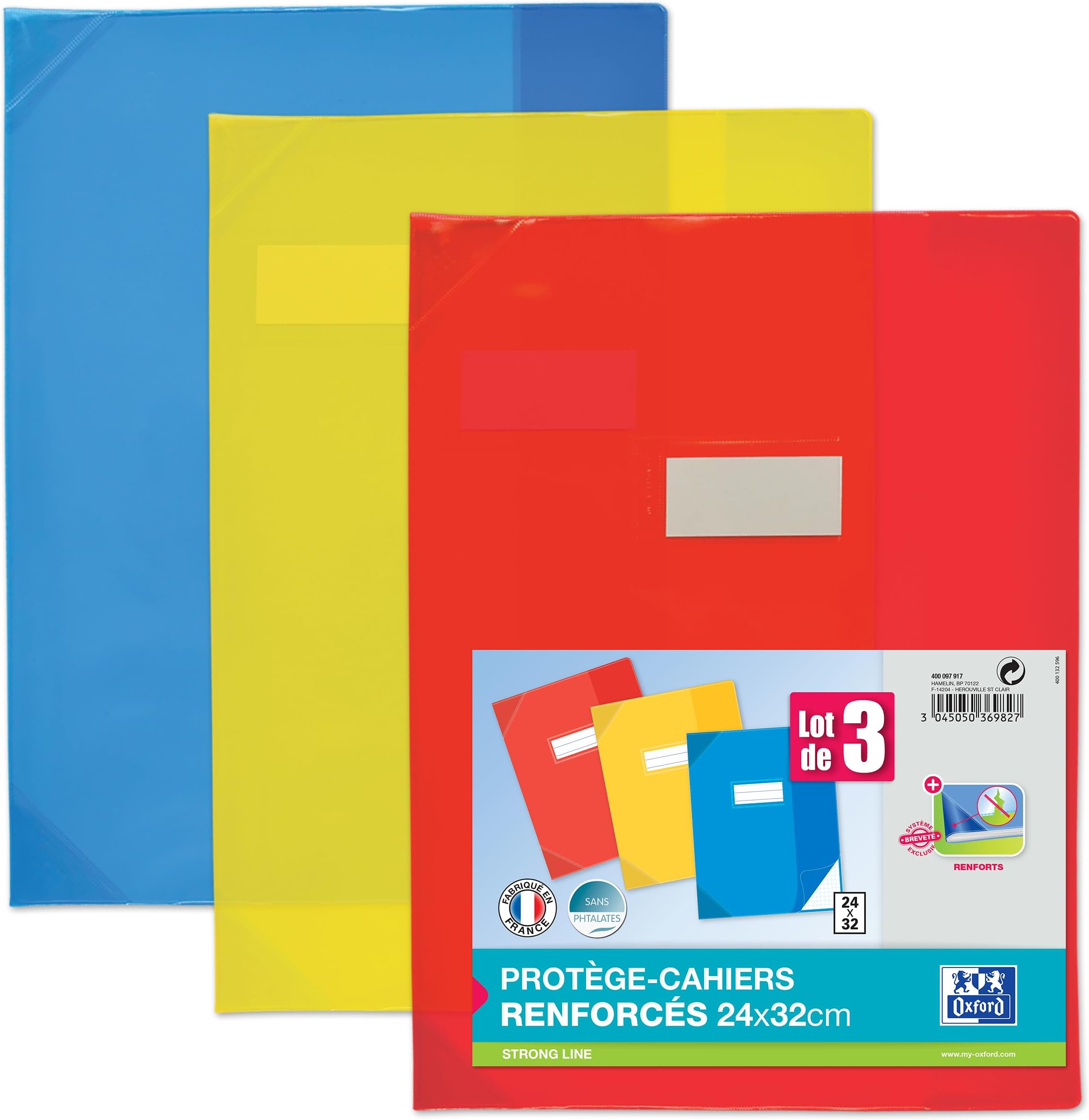 OXFORD Strong Line Exercise Book Covers 24 x 32 cm PVC Transparent 15/ ...