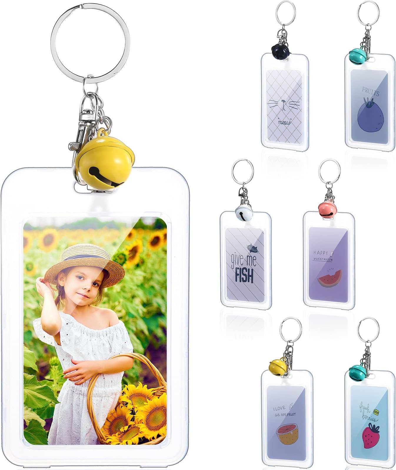 Amazon.com: HugeStore 12 Pcs Clear Acrylic Blank Photo Keyring Photo ...