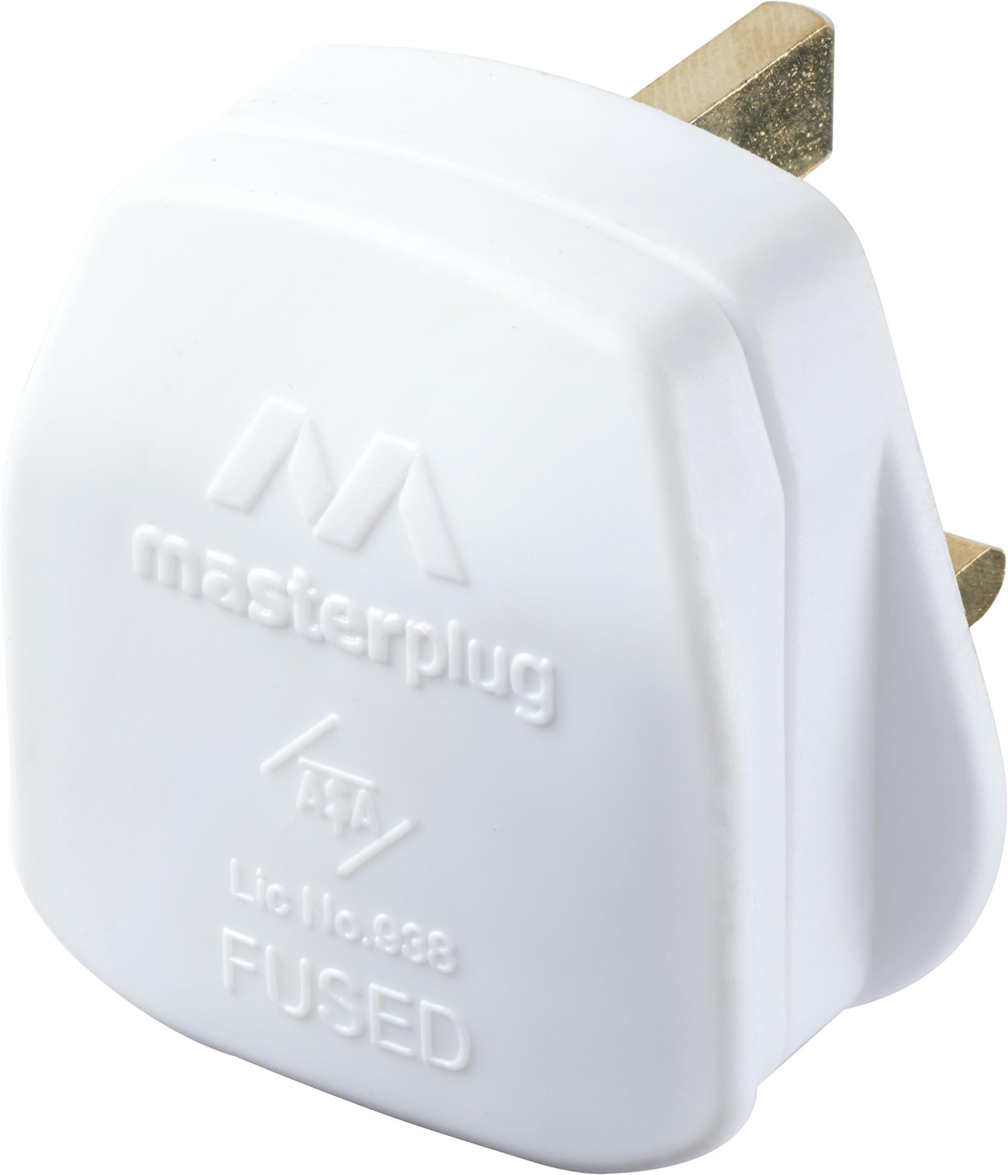 Masterplug PT133W-MS Plug with 3 Amp Fuse, 50 x 48 x 43 mm, White ...