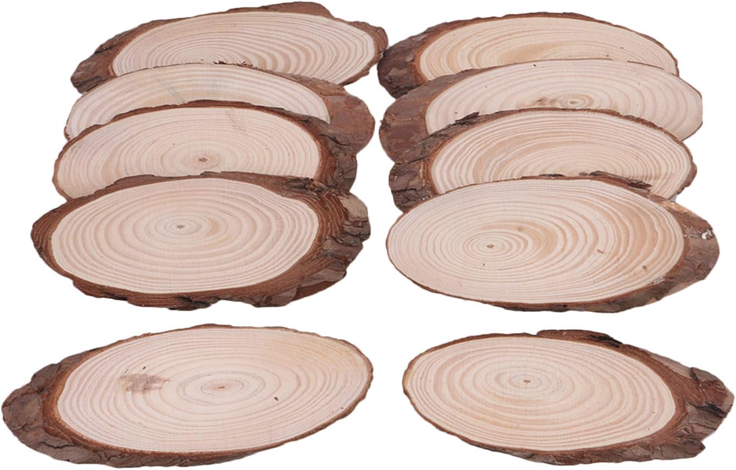 Amazon.com: Bstinay 14x6CM Natural Pine Wood Log Slices Oval Shaped ...