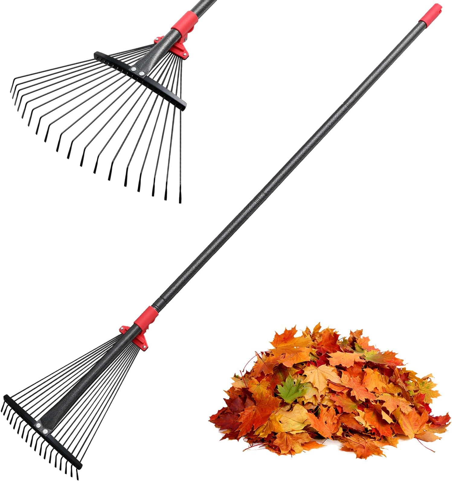 Amazon.com : Leaf Rake for Gardening, Adjustable Garden Rakes for Lawns ...