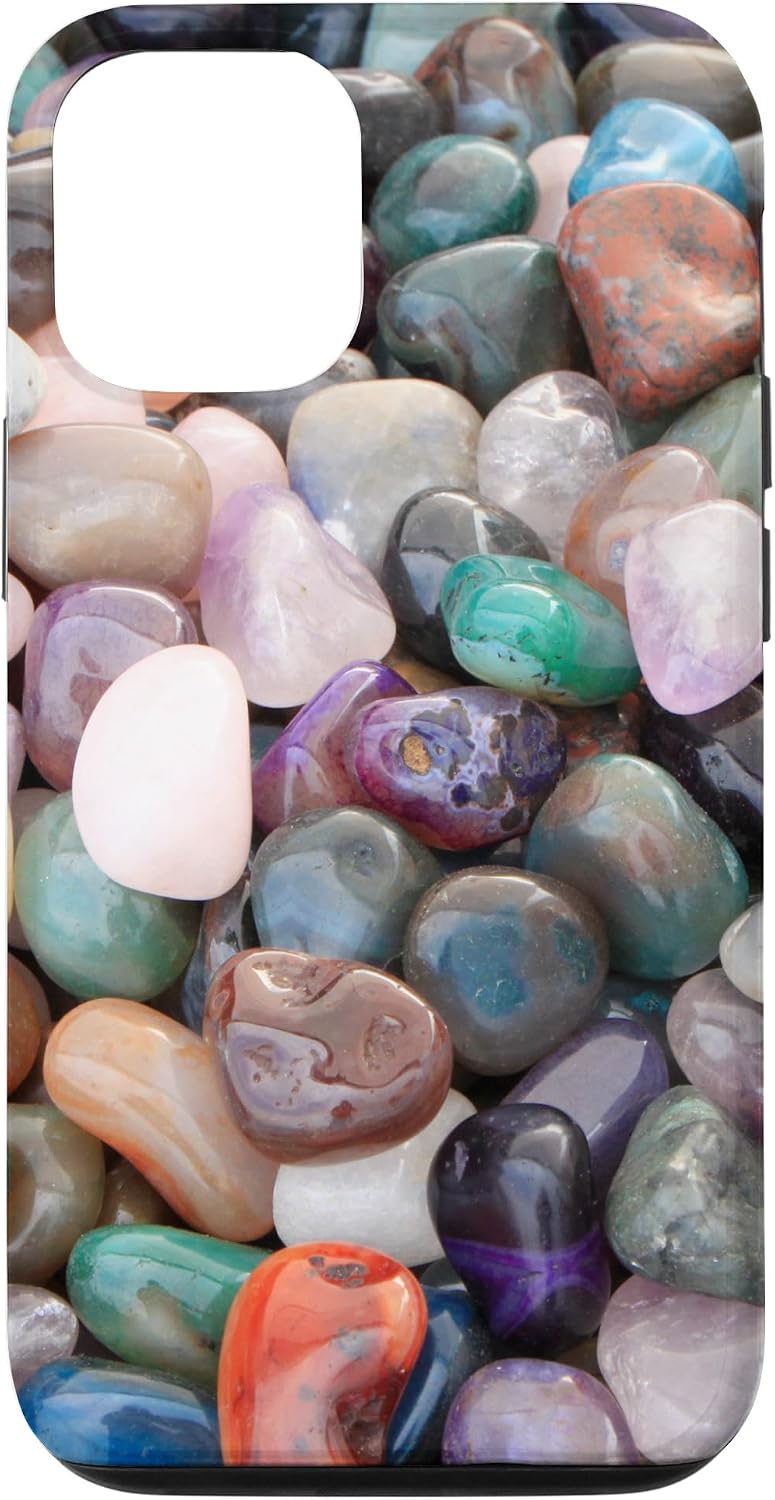 Amazon.com: iPhone 14 Pro Sea-Glass Colorful Gemstones Mineral ...