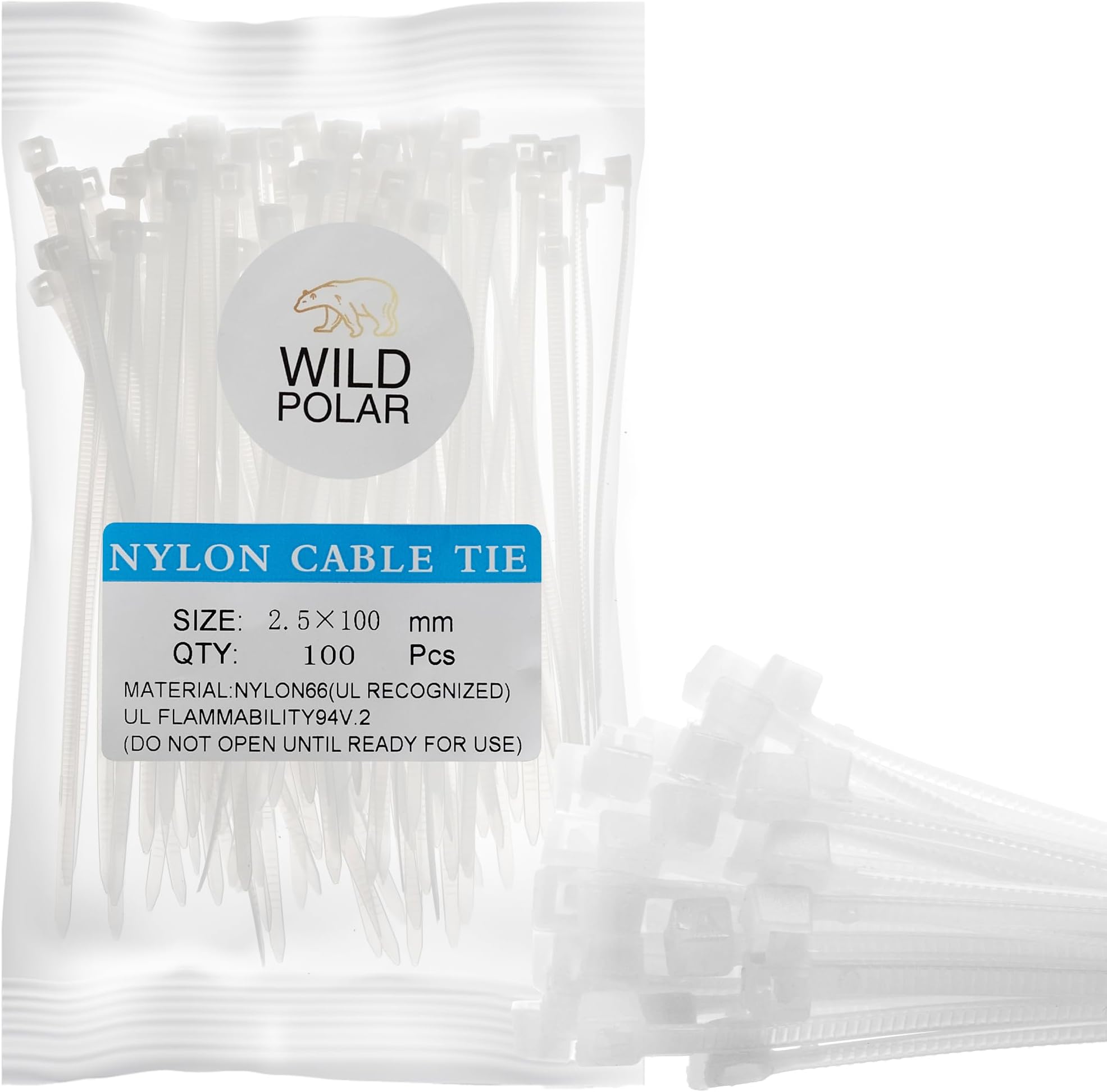 MgcTolBox 250 Pack White Cable Ties 12", Clear Plastic Zip Ties, Self ...