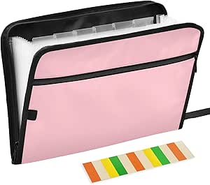 Amazon.com : Light Pink Expanding File Folder with Sticky Labels 13 ...