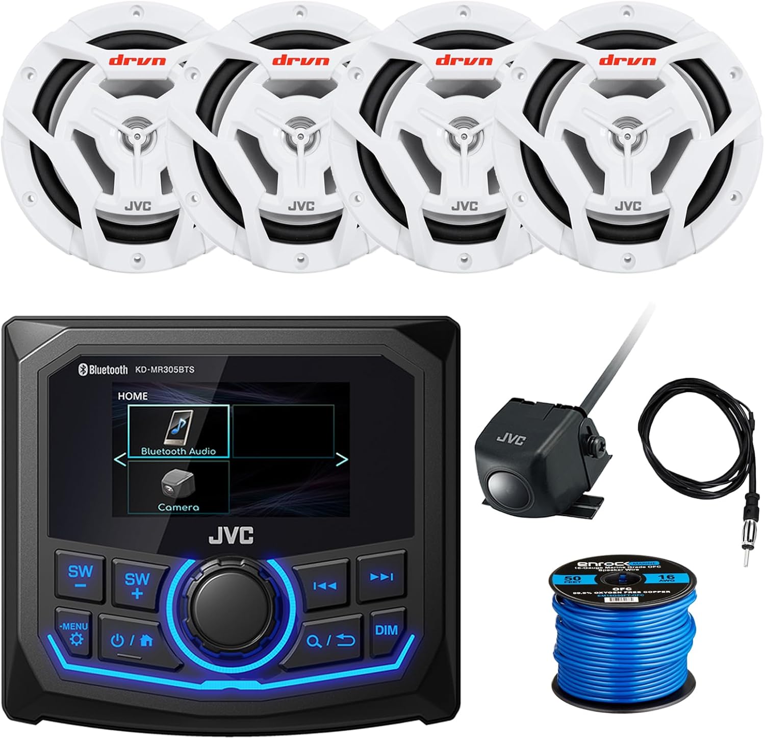 Amazon.com: JVC KDMR 2.7" Display Bluetooth AM/FM/Weatherband Marine ...