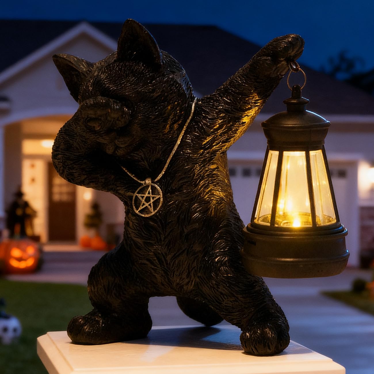 Snapklik.com : Black Cat Gothic Decor Whimsical Mystical Figurine Solar ...
