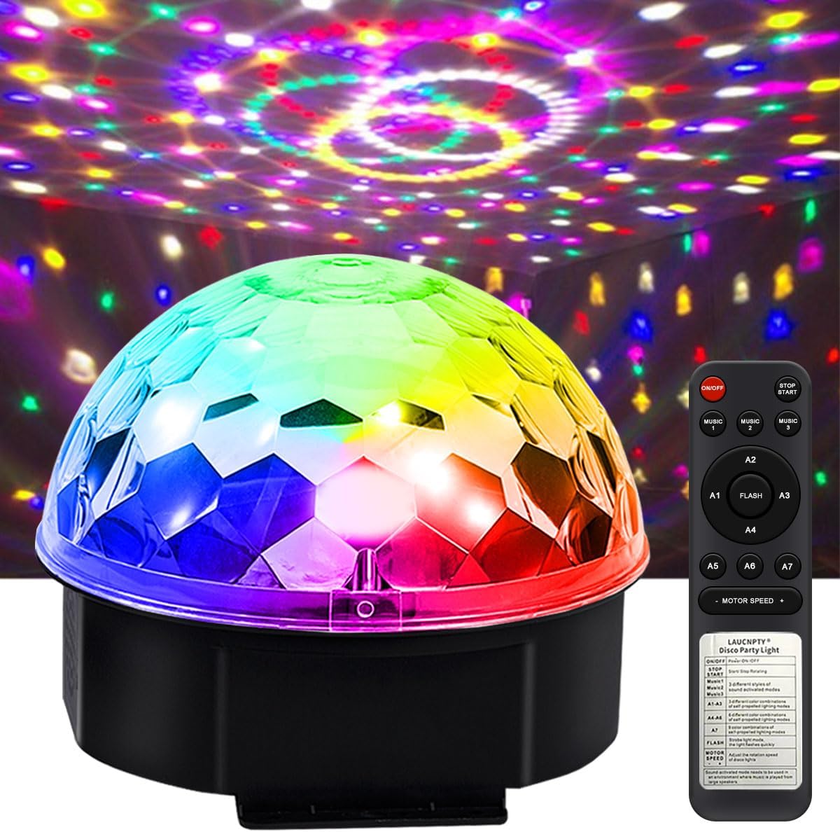 Amazon.com: NuLights LED Disco Ball - DMX & Sound Controlled RGB DJ ...