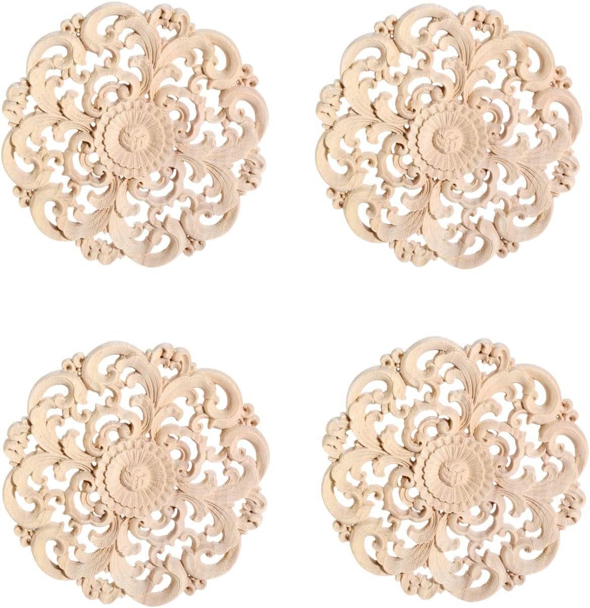 Amazon.com: Aiminjey 6 Pcs Decorative Wood Carved Appliques Onlays, 5.1 ...