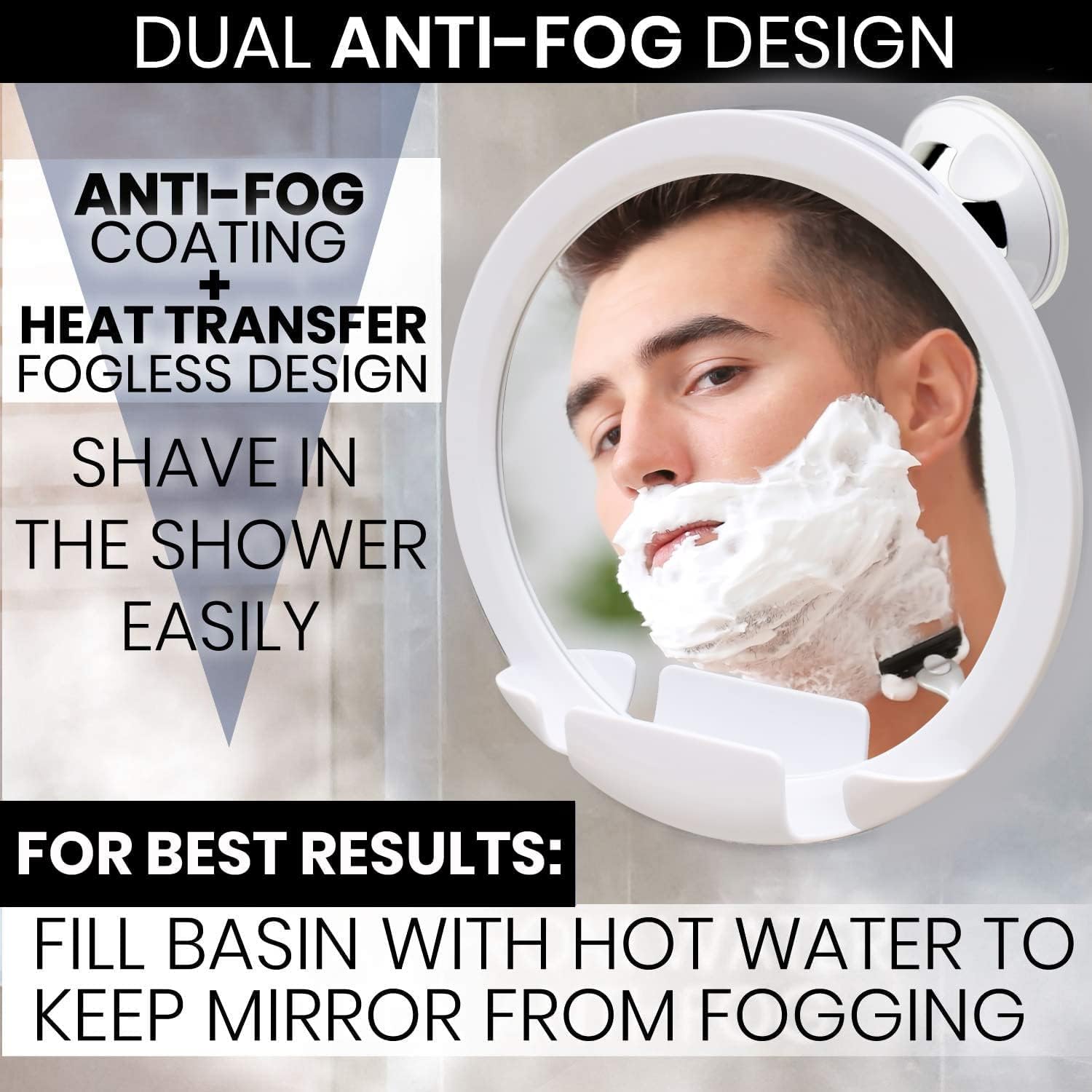 Snapklik.com : MIRRORVANA Fogless Shower Mirror For Shaving