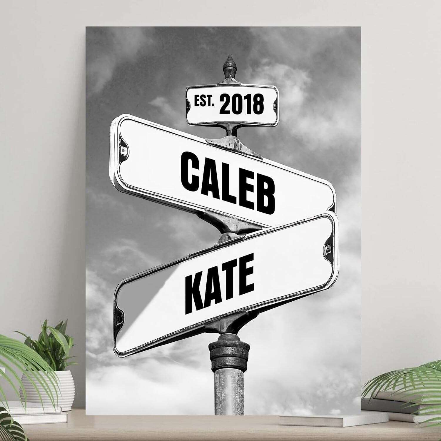 Amazon.com: Personalized Canvas Vintage Street Sign For Couples ...