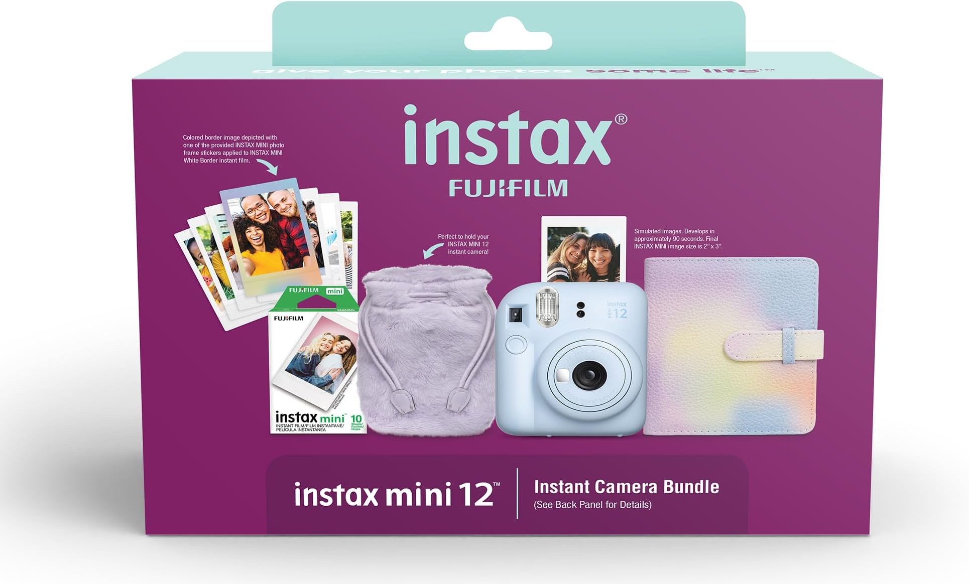 Amazon.com : Fujifilm Instax Mini 12 Blue Holiday Bundle 2023 : Electronics