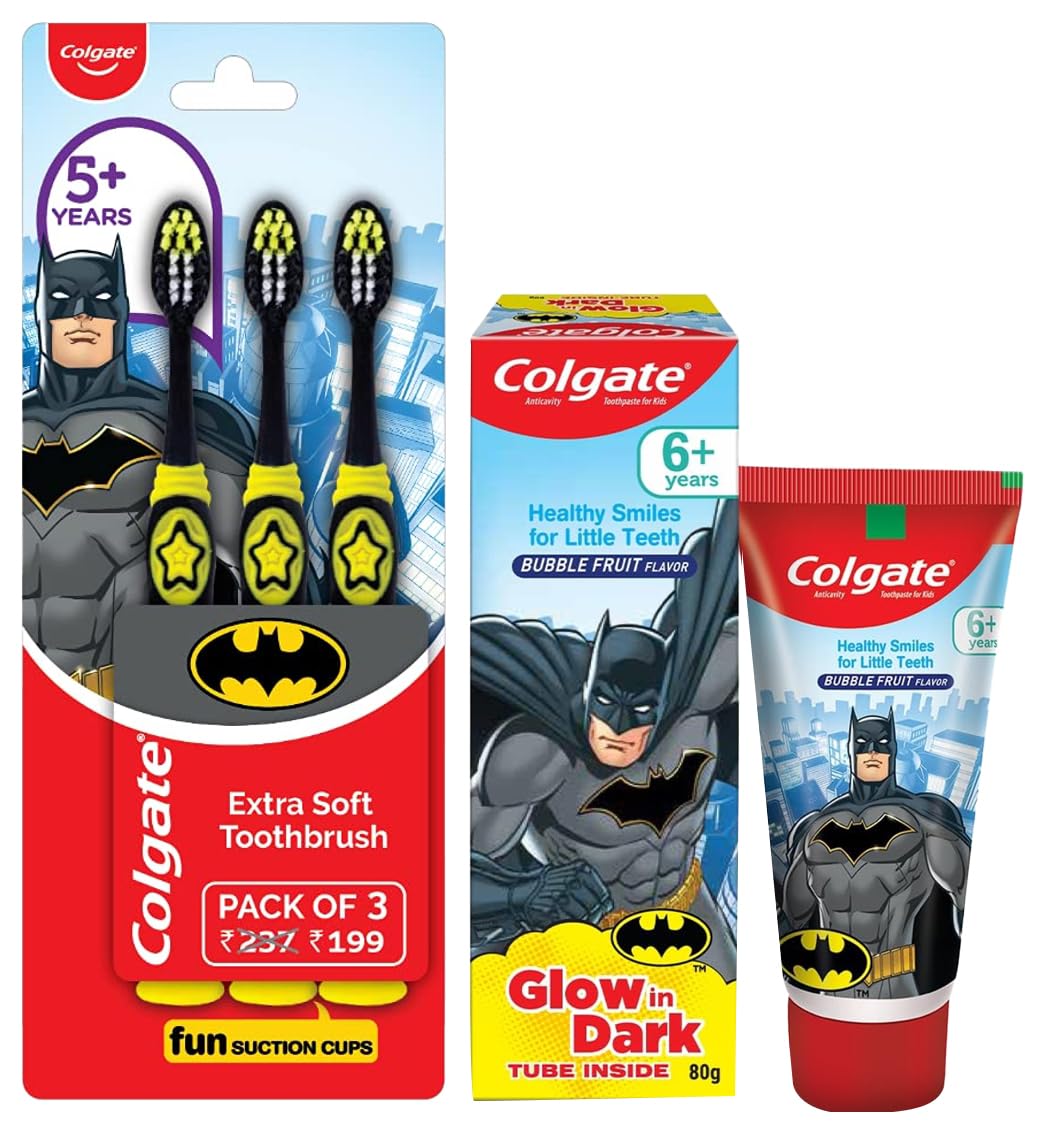 Buy Colgate Kids Batman Manual Toothbrush(Pack of 3,Multicolor ...