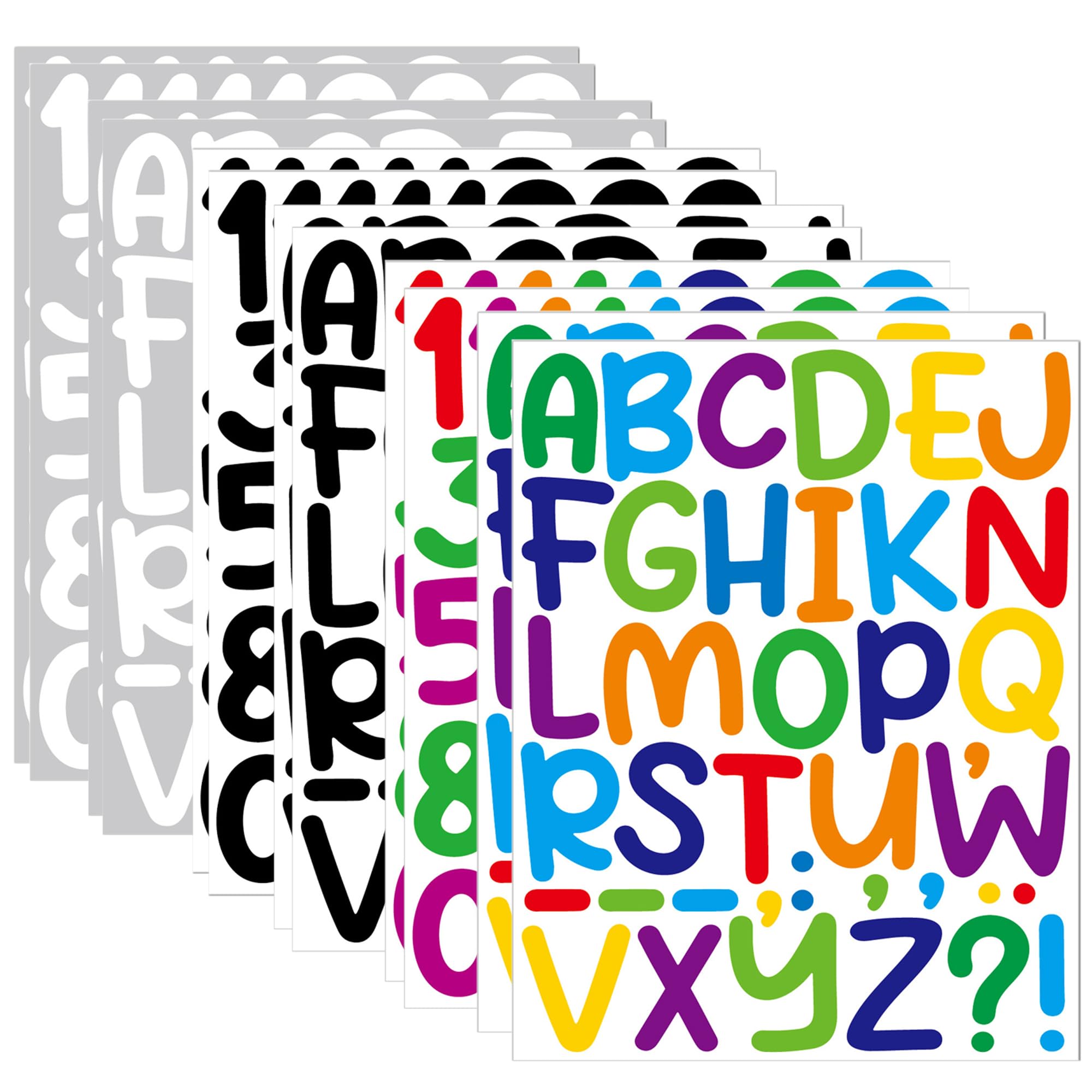 Amazon.com: Letter Stickers 12 Sheets 444 PCS Large Alphabet Sticker 2 ...