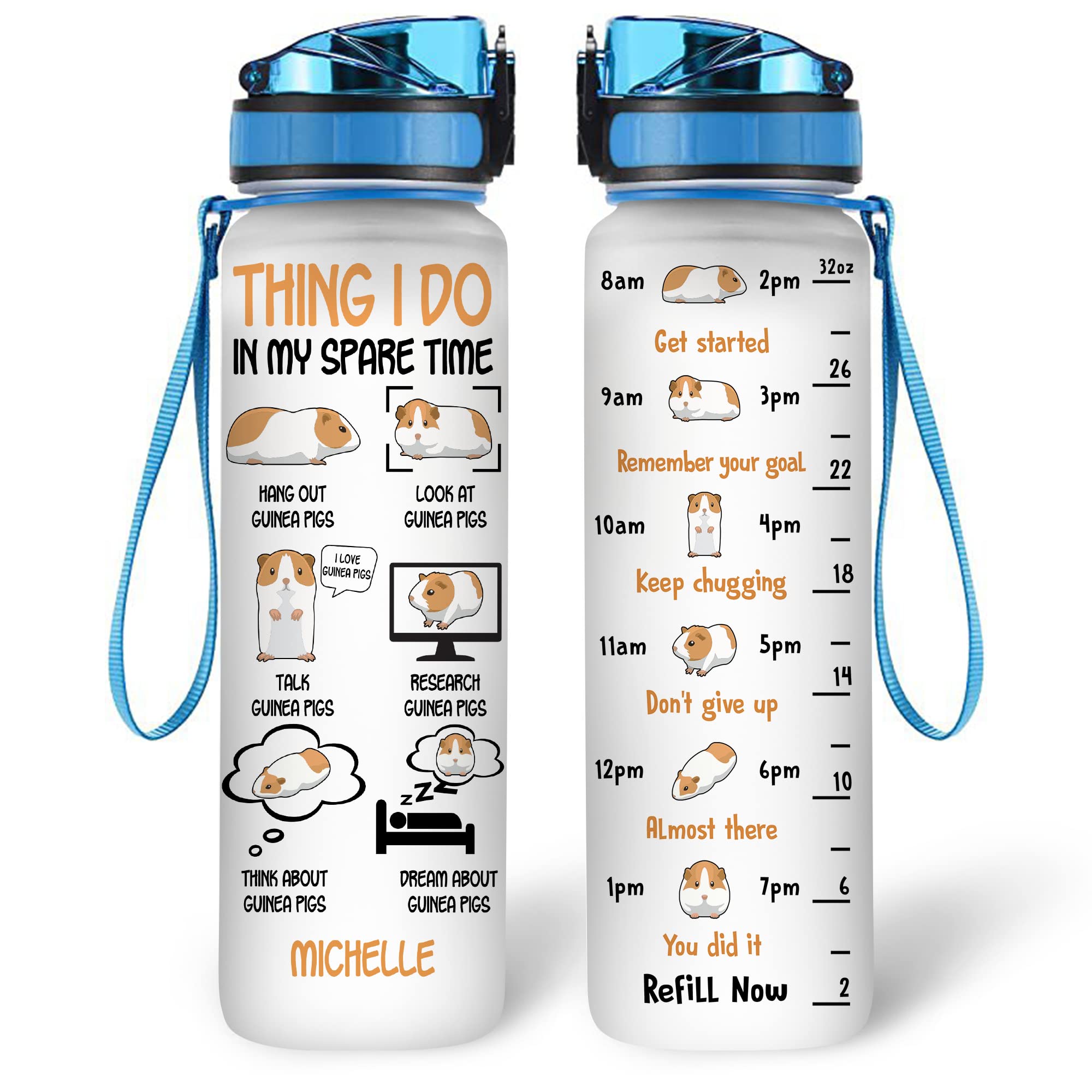 Amazon.com: Hyturtle Personalized Guinea Pig 32Oz Liter Motivational ...